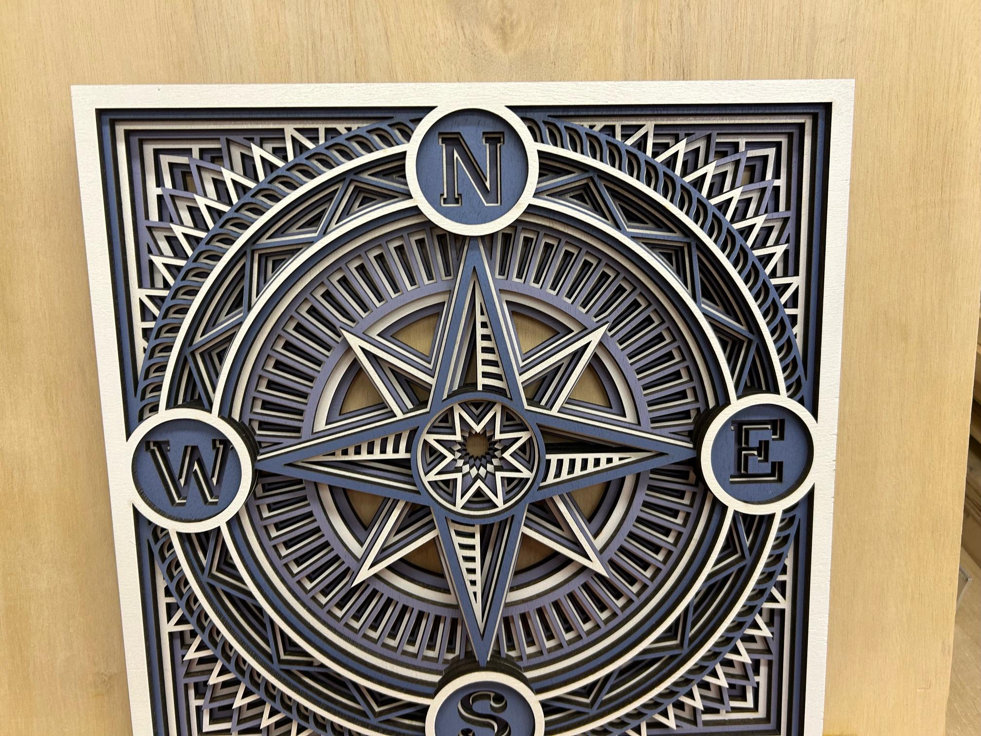 Compass Rose Mandala, Color Pattern: #76, Compass Art, Layered Art ...