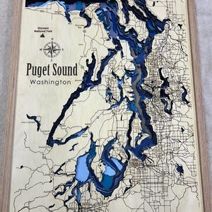 Puget Sound Topographical Map, 3D Map, Puget Sound Map, Water Map ...