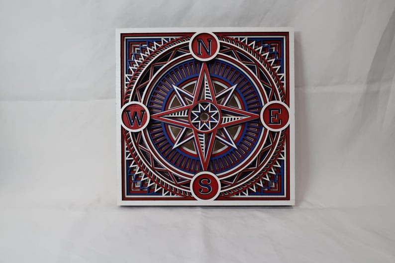 Compass Rose Mandala Color Pattern: Patriot, Compass Art, Layered Art ...