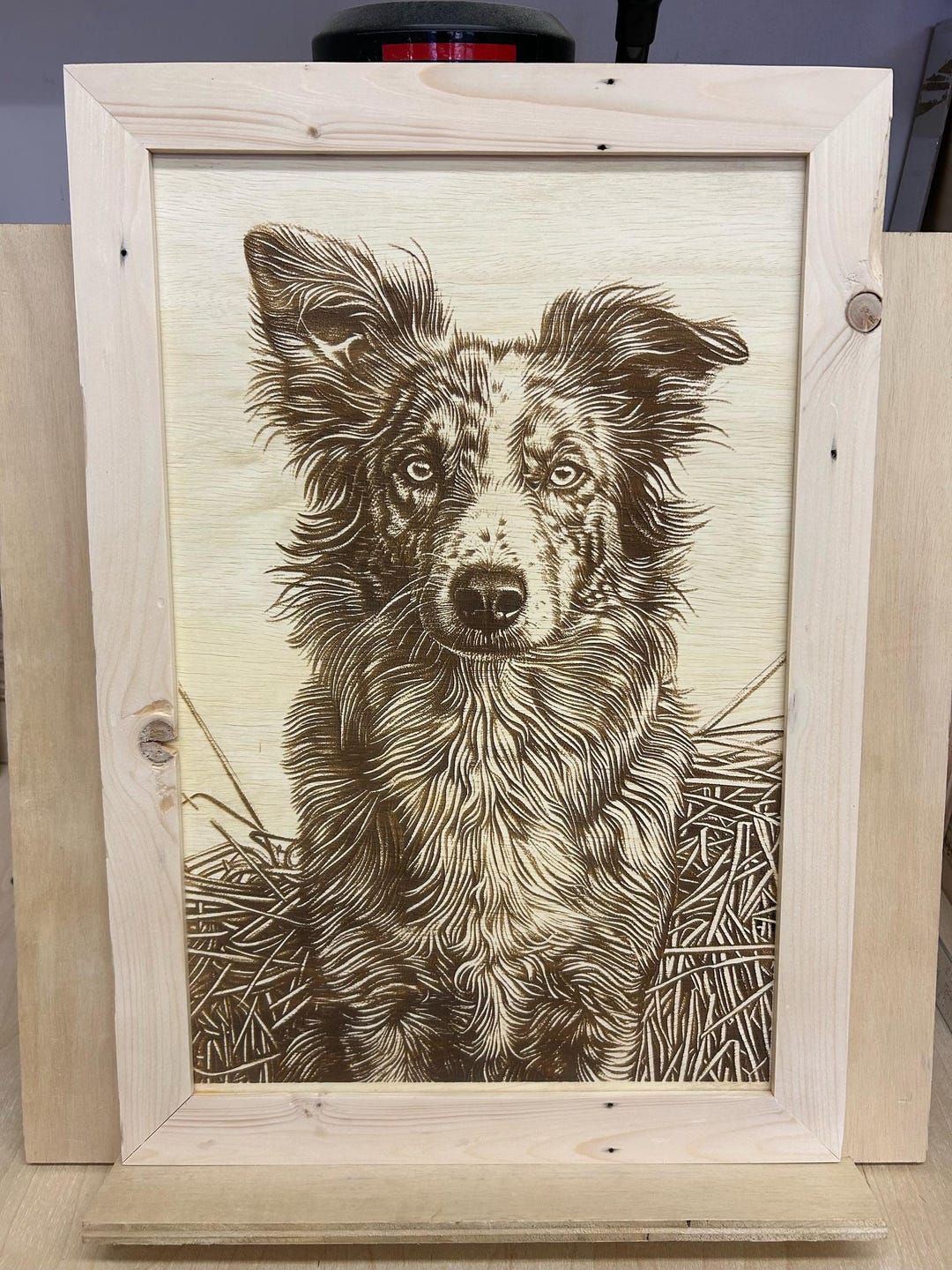 Australian Sheppard Engraving, Custom Laser Engraved Dog Portrait on ...