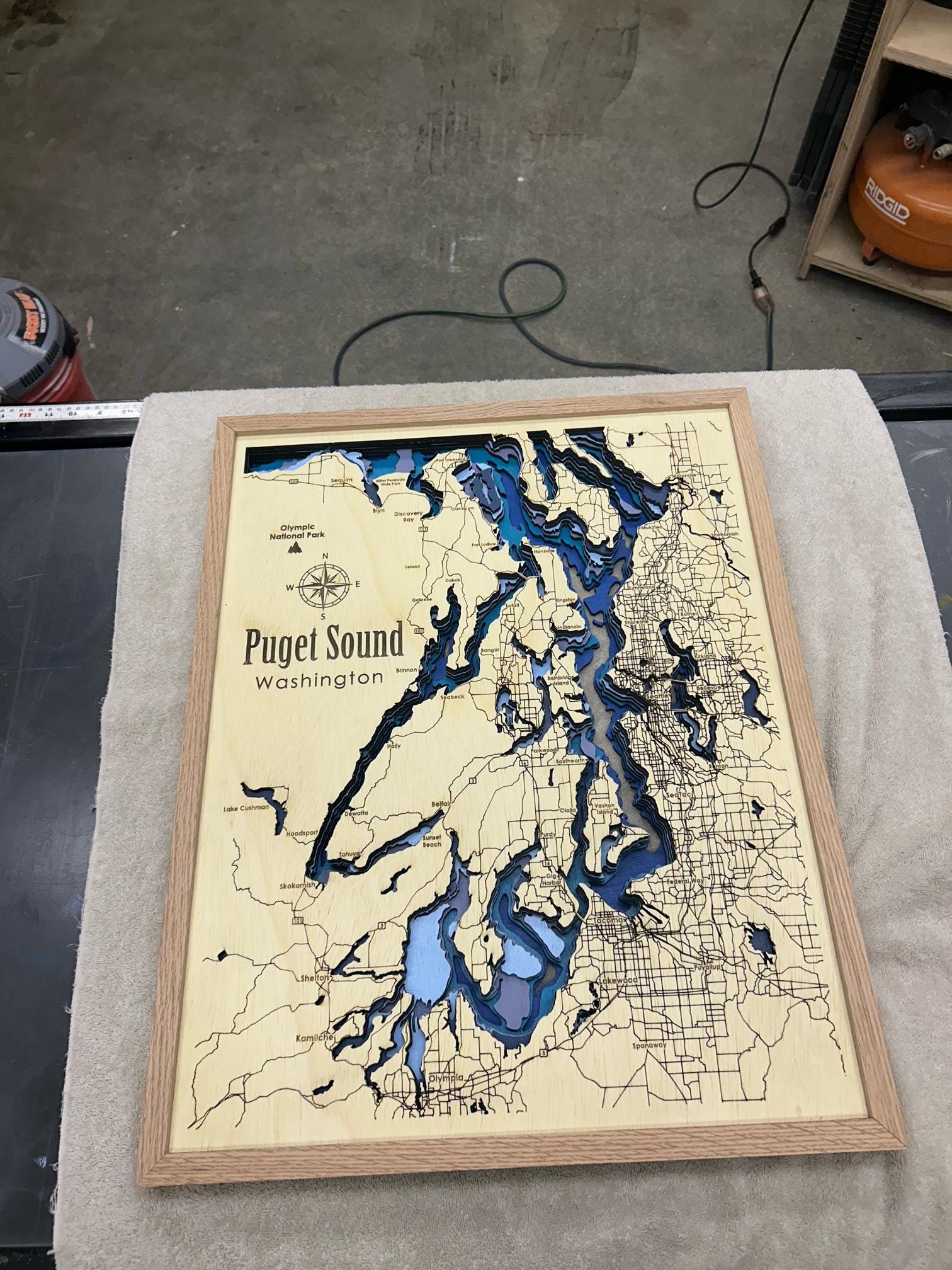 Puget Sound Topographical Map, 3D Map, Puget Sound Map, Water Map ...