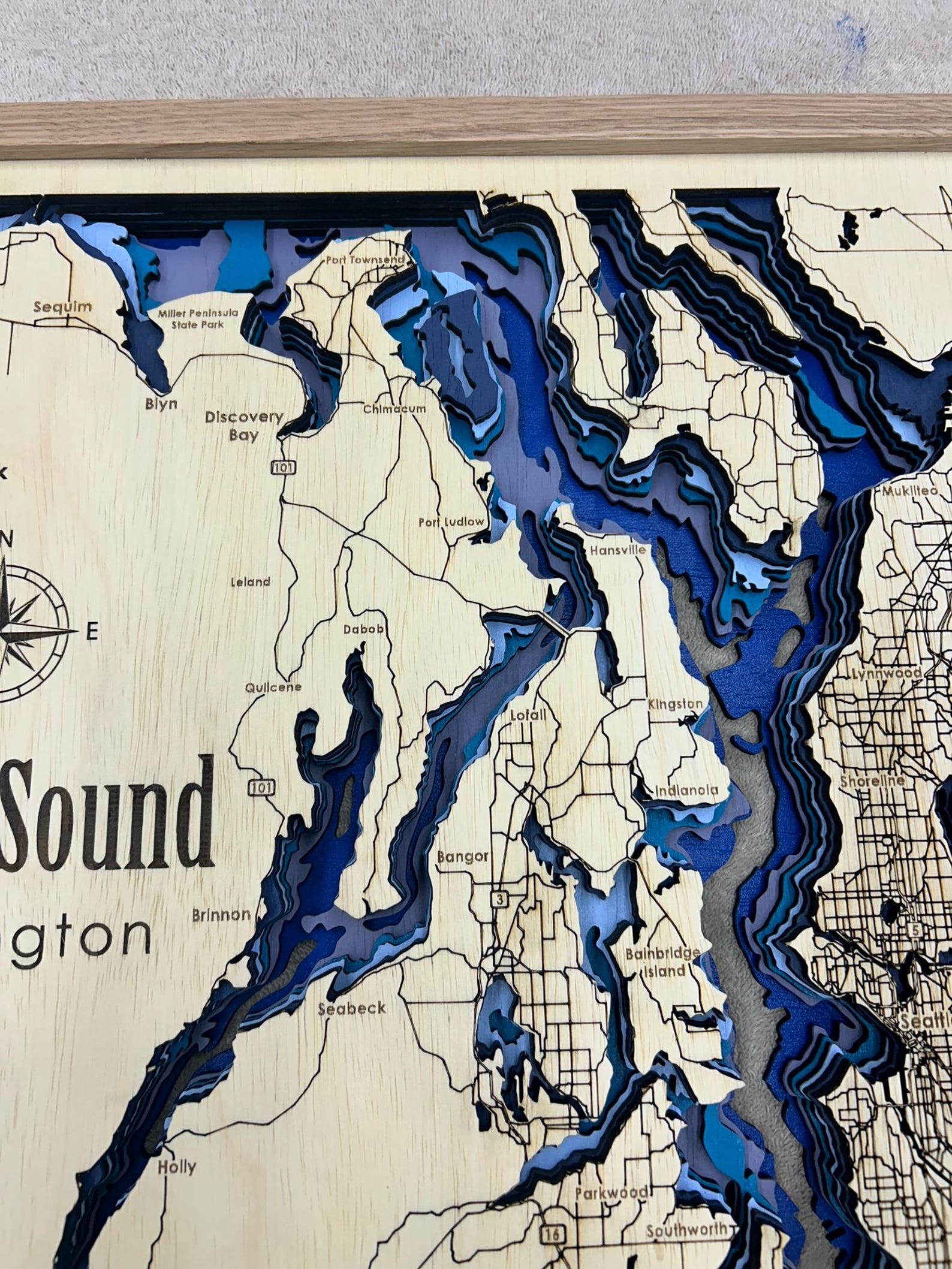 Puget Sound Topographical Map, 3D Map, Puget Sound Map, Water Map ...
