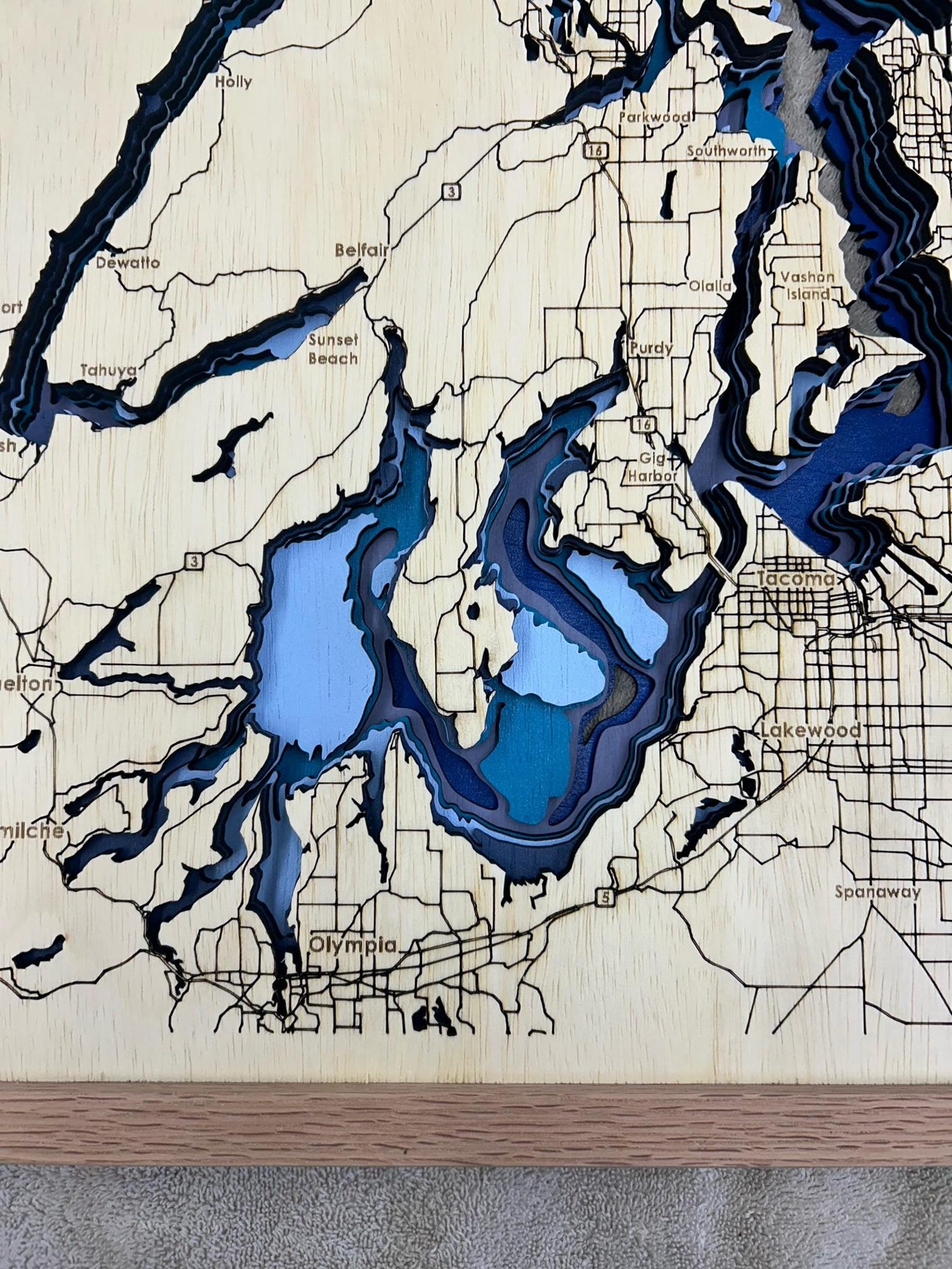 Puget Sound Topographical Map, 3D Map, Puget Sound Map, Water Map ...