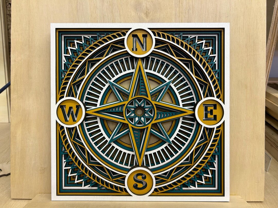 Compass Rose Mandala, Color Pattern: Sonic, Compass Art, Layered Art ...