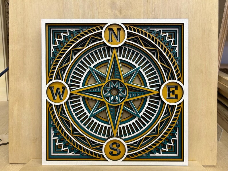 Compass Rose Mandala, Color Pattern: Sonic, Compass Art, Layered Art ...