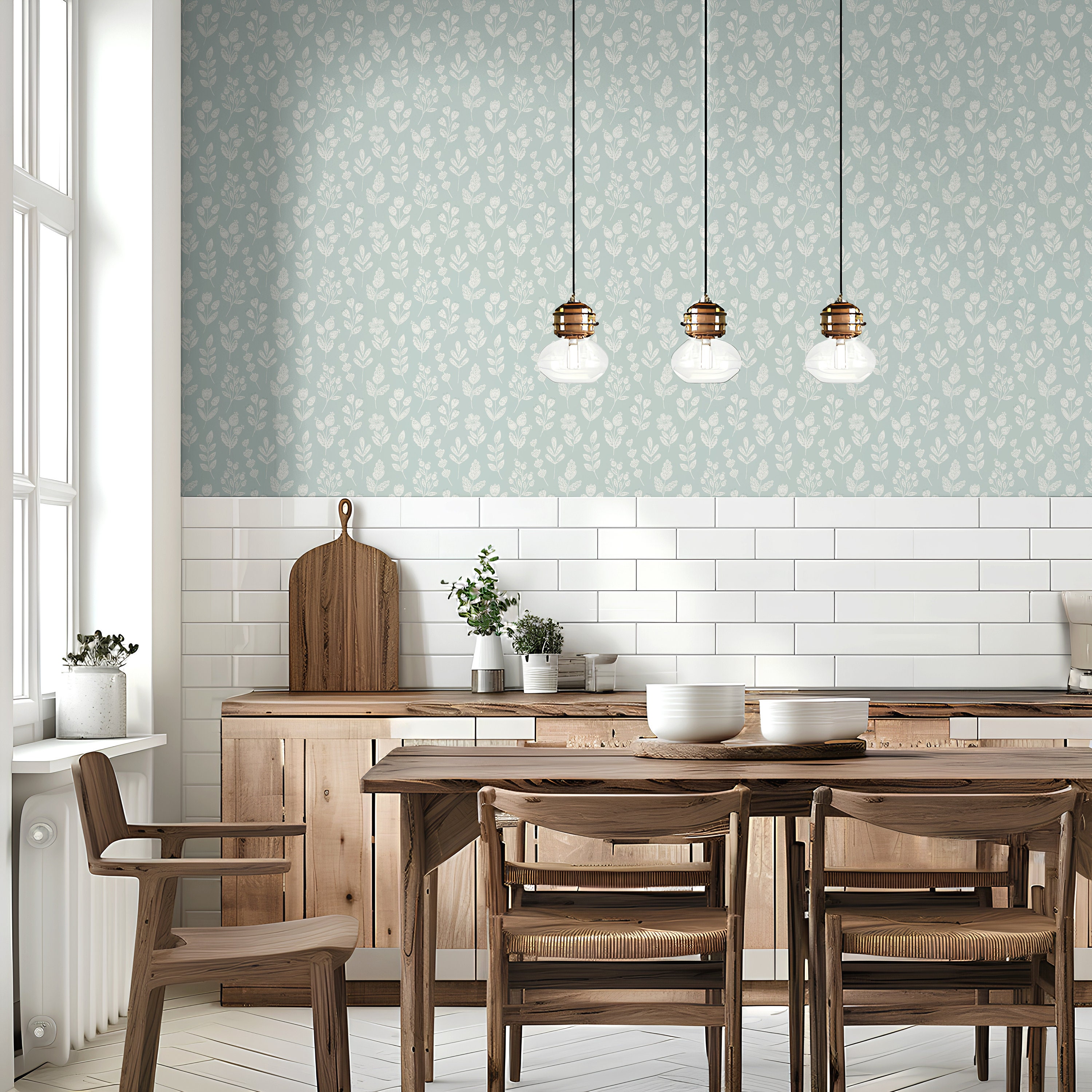 Cozy Farmhouse/country Kitchen Wallpaper Mockup Psdpng,interior Mockup ...