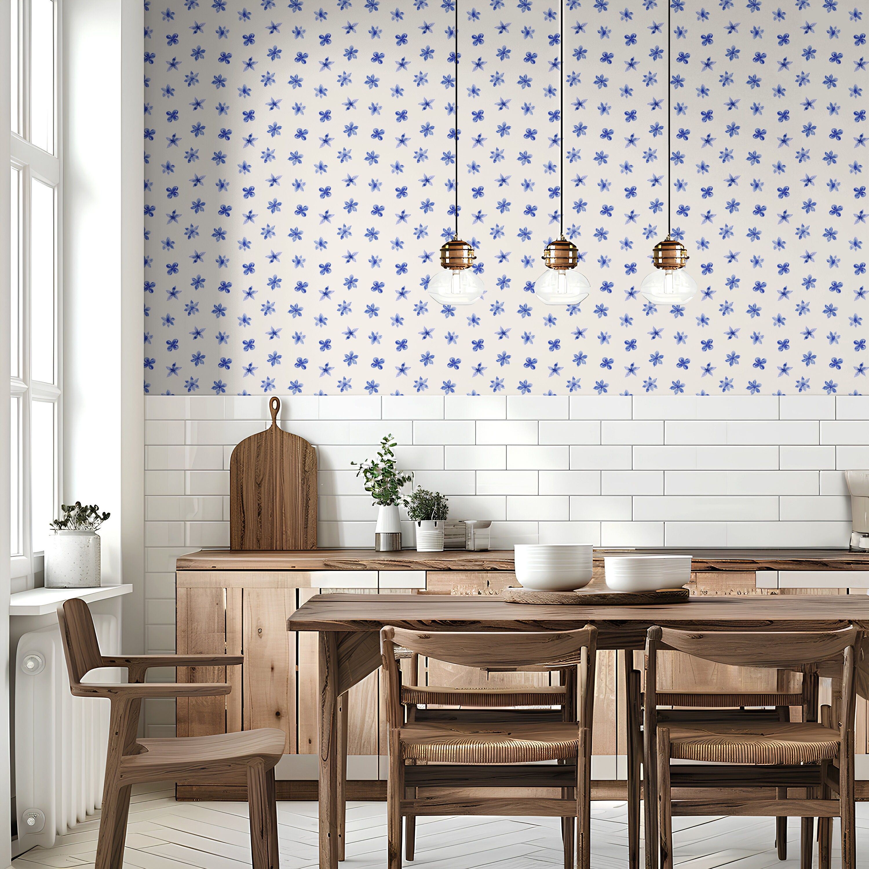 Cozy Farmhouse/country Kitchen Wallpaper Mockup Psdpng,interior Mockup ...