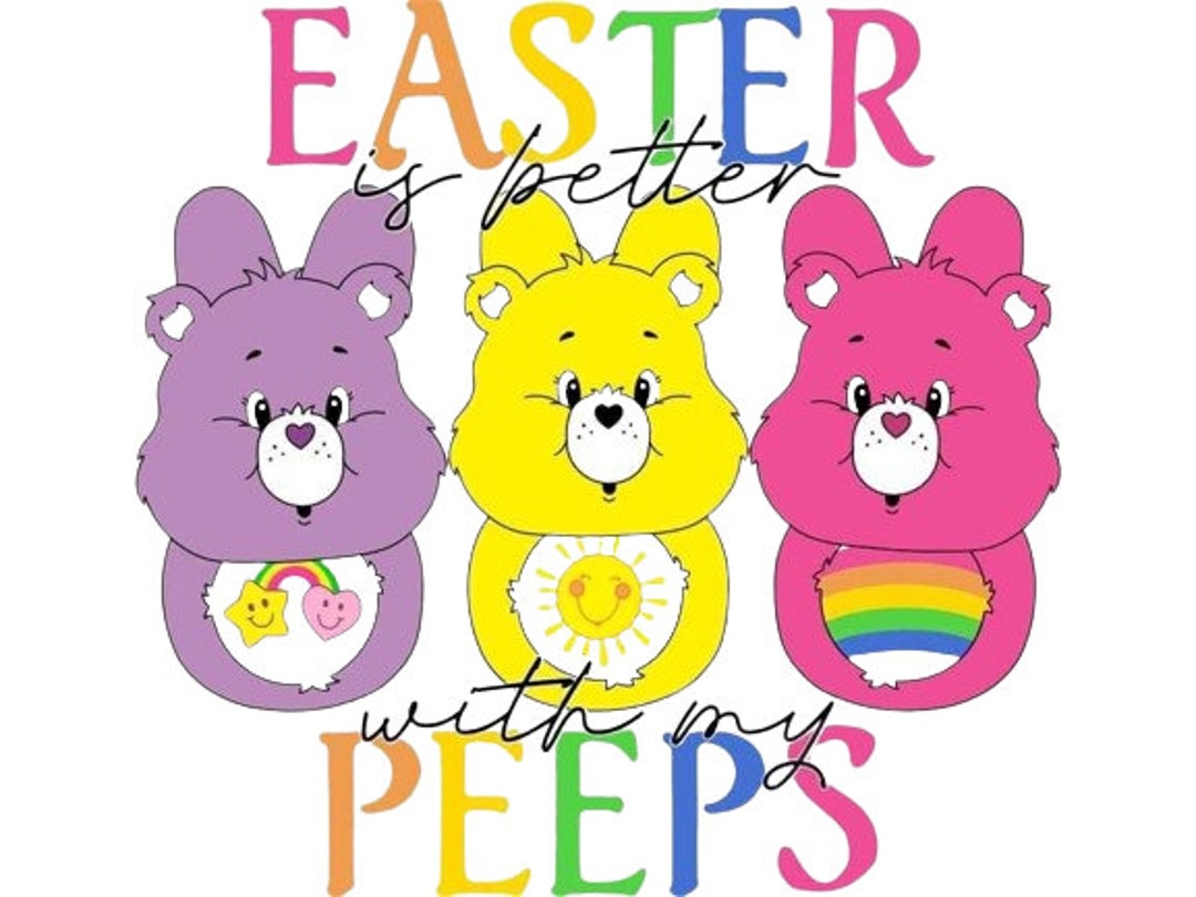 Easter Care Bear Peeps Heat Transfer - Etsy