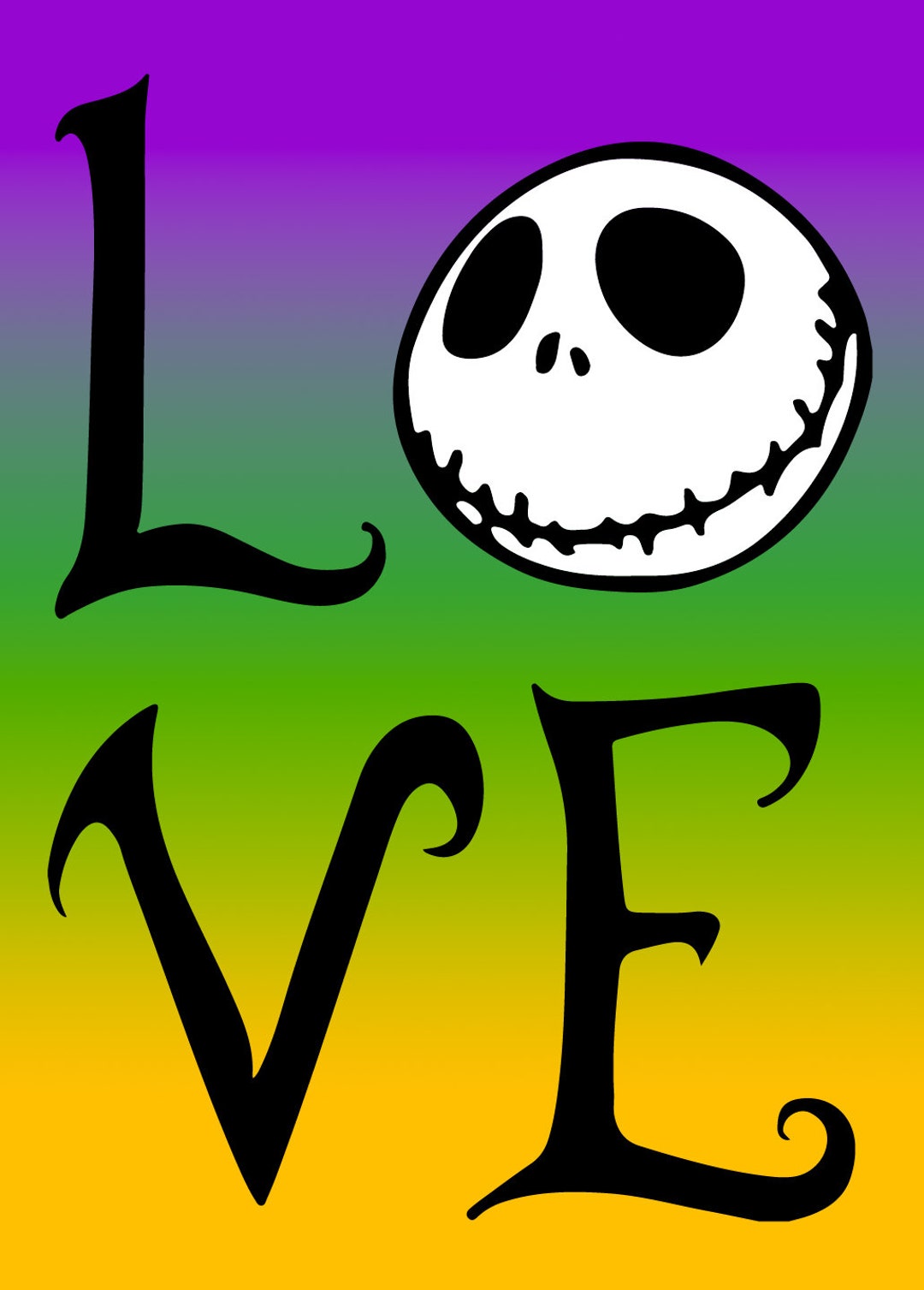 LOVE Jack Skellington DTF Heat Transfer - Etsy