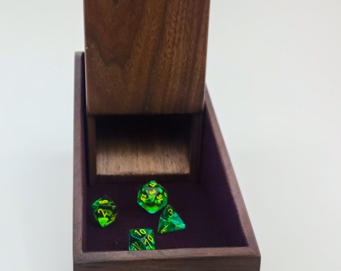 Walnut Wood Dice Tower & Dice Vault - Etsy