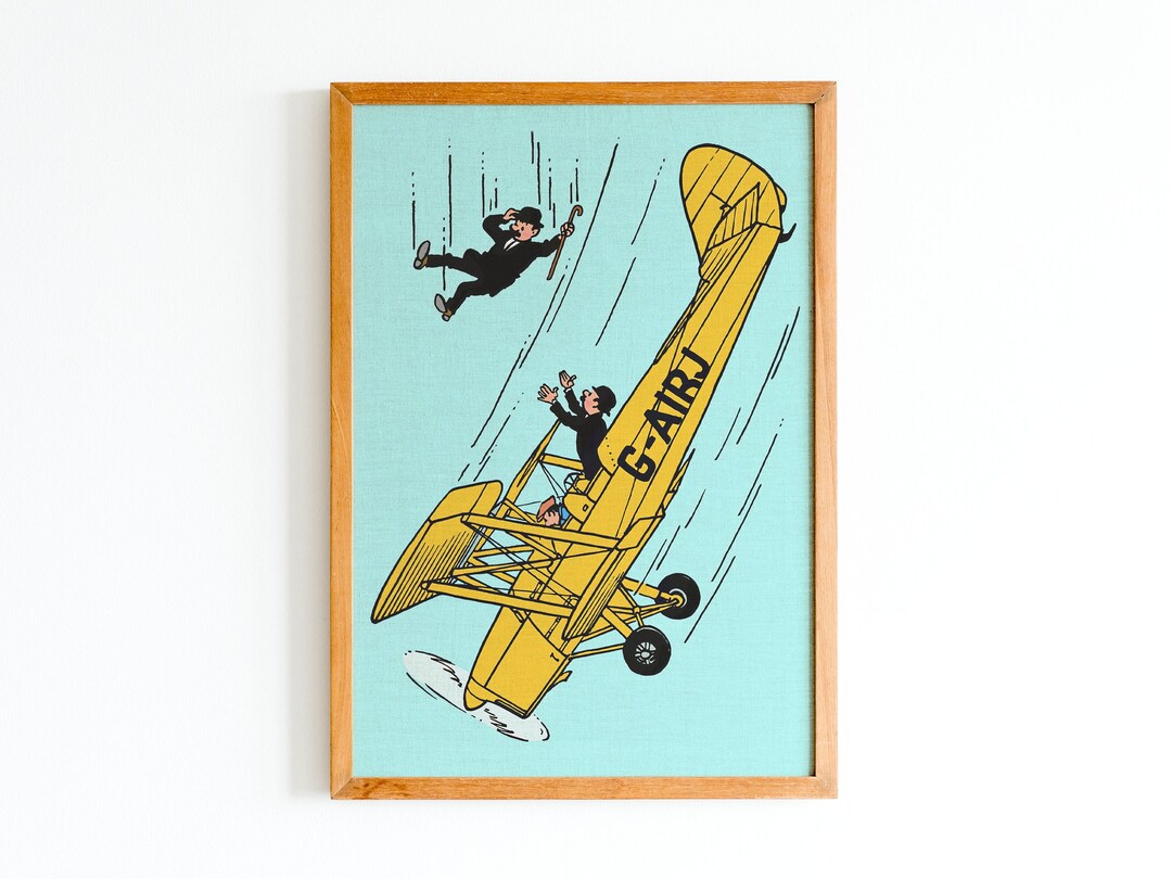 Comic Poster, Dupond and Dupont on a Plane, Comic Wall Art - Etsy