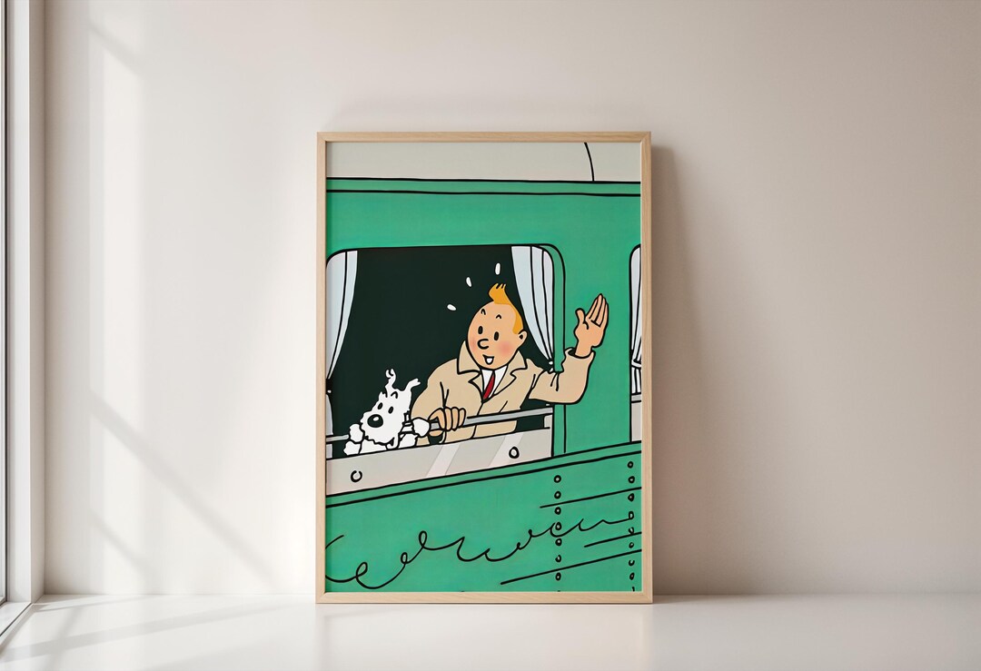 Tintin at the Train Window, Poster. Comic Book Box for Printing - Etsy