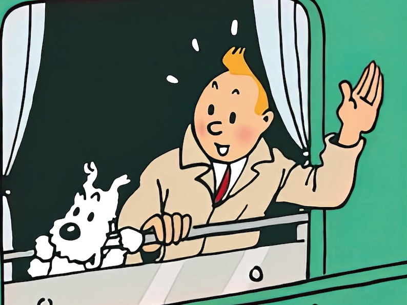 Tintin at the Train Window, Poster. Comic Book Box for Printing - Etsy