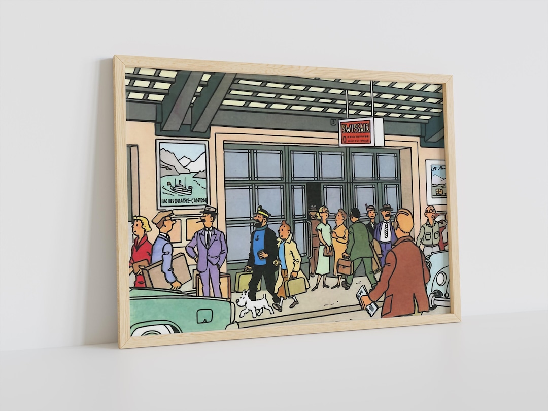 Tintin at Geneva Station Poster, Wall Art - Etsy
