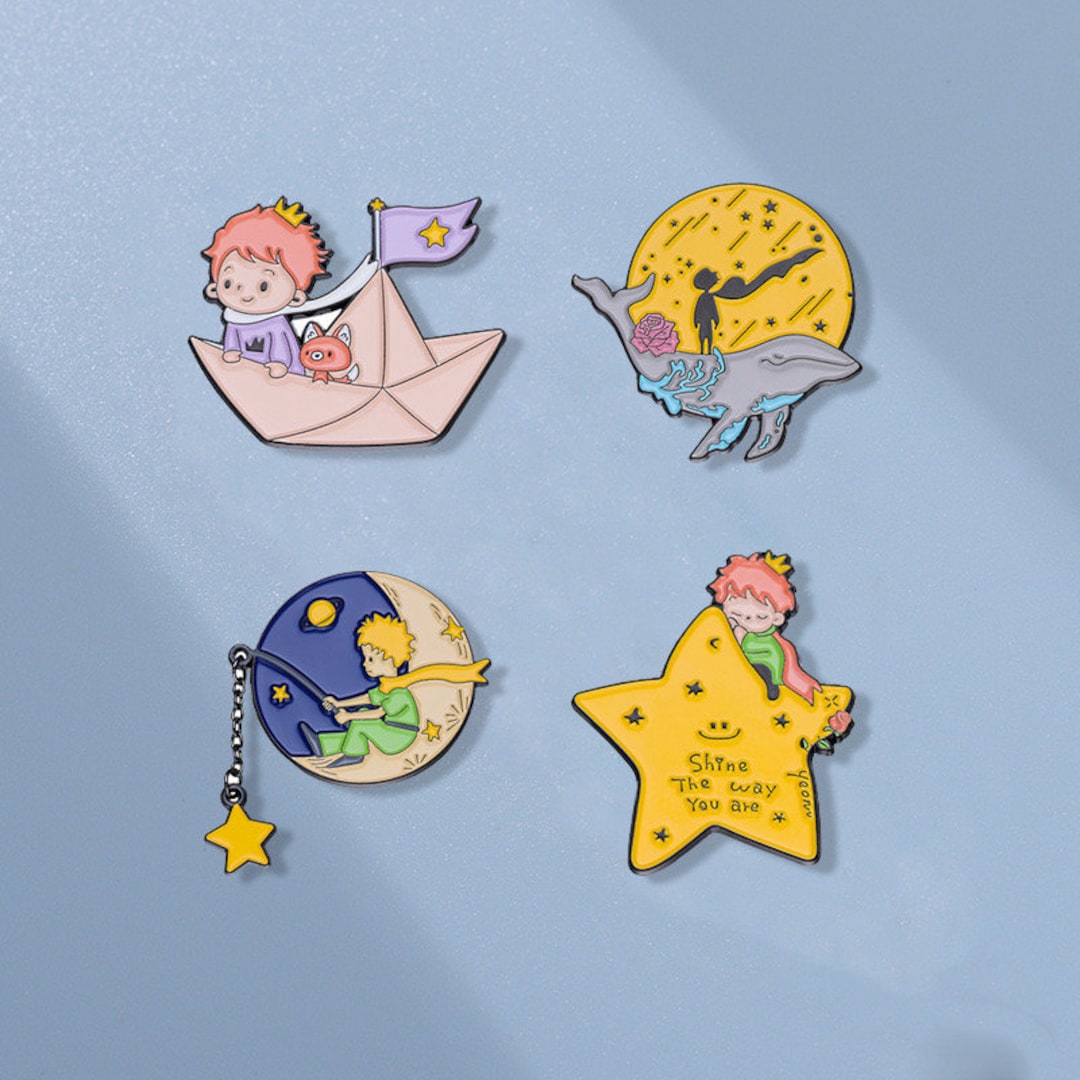 4pc the Little Prince Enamel Pins Set Fairy Tale Collection Unique ...
