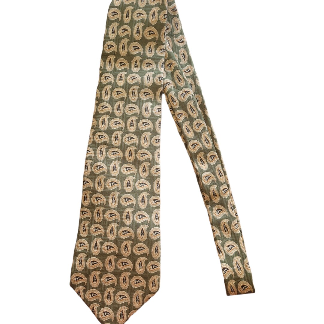 VINTAGE 1990s Today's Man Paisley Diamond Jacquard Italian Silk Tie - Etsy