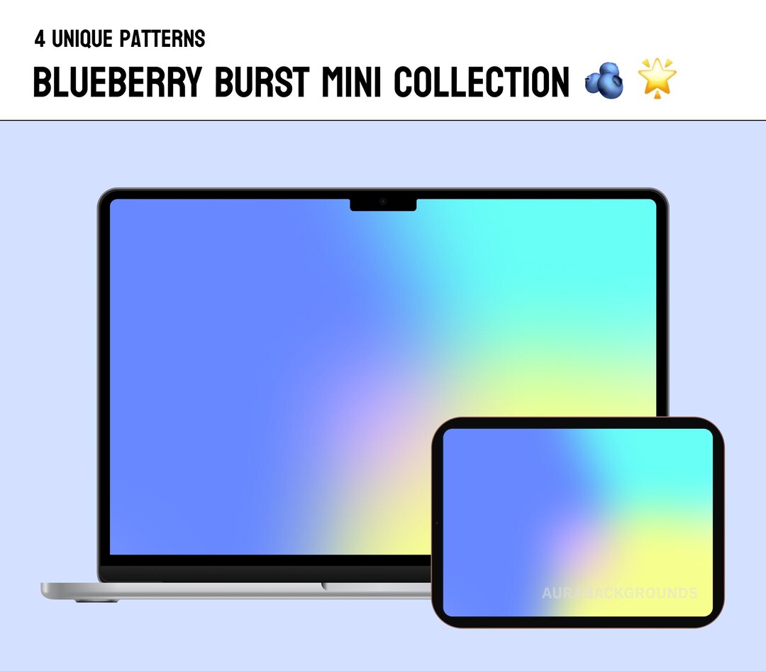 Computer Wallpaper | Blue Colors | Blueberry Burst Mini Collection - Etsy