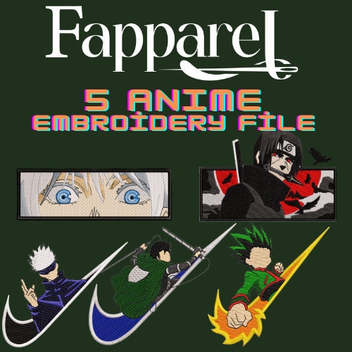 10 High Quality Anıme Embroidery File- ( Gojo-gojo Eyes-gon-İtachi ...