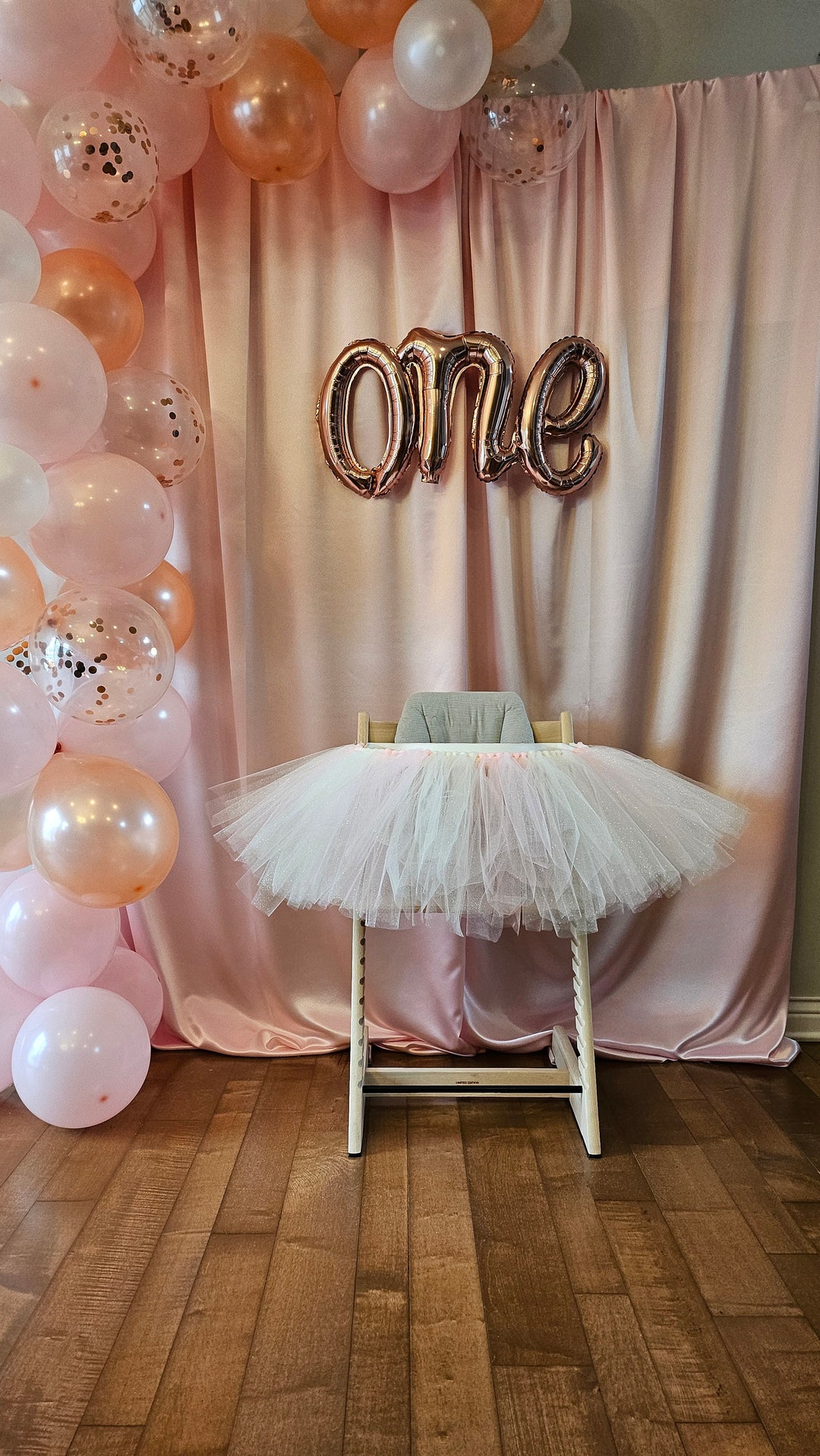 Pink Glitter and White Glitter Highchair Tutu, High Chair Tutu, High ...