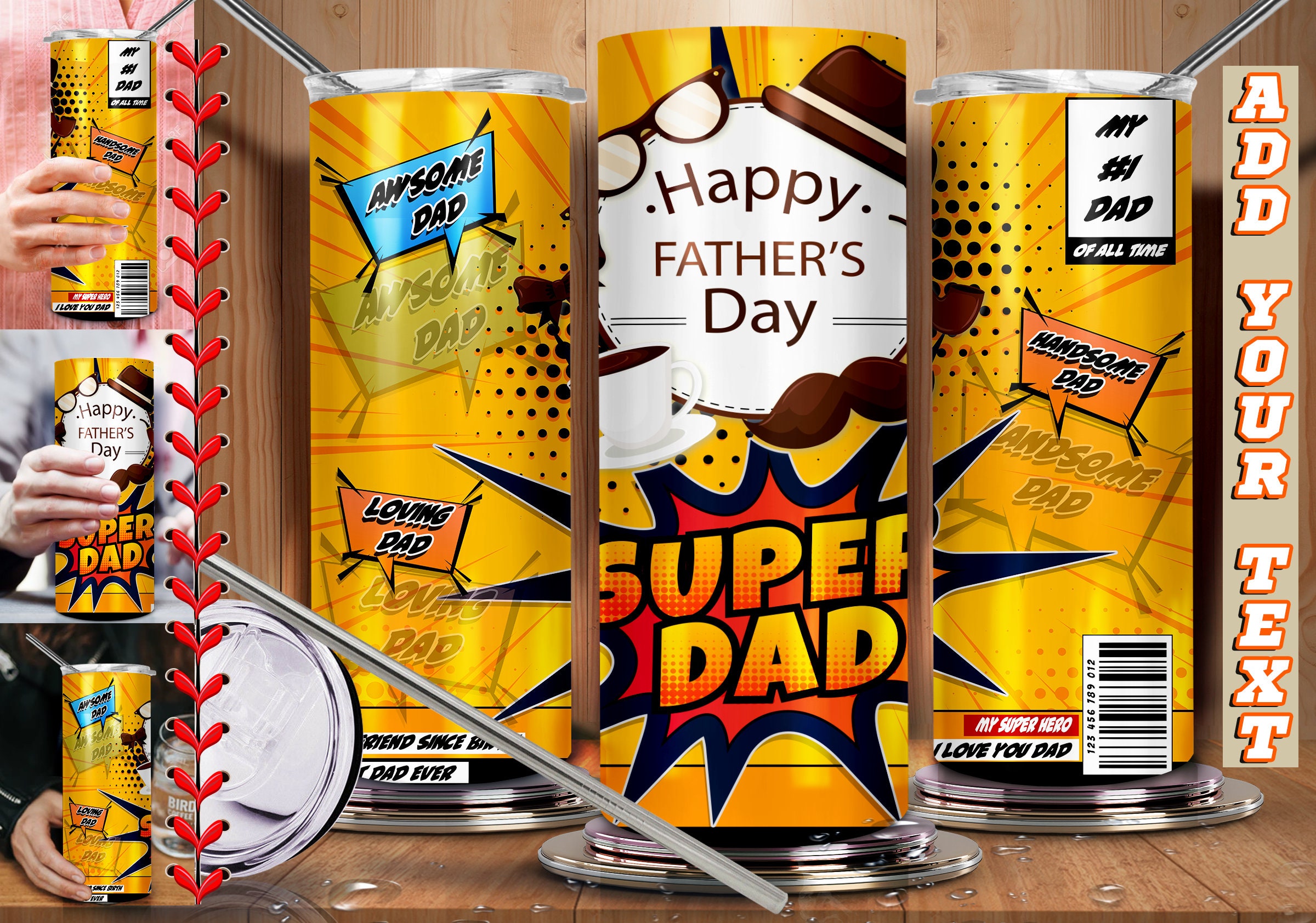 40 Fathers Day Tumblers Design 2024, Fathers Day Gift DAD, Papa,father ...