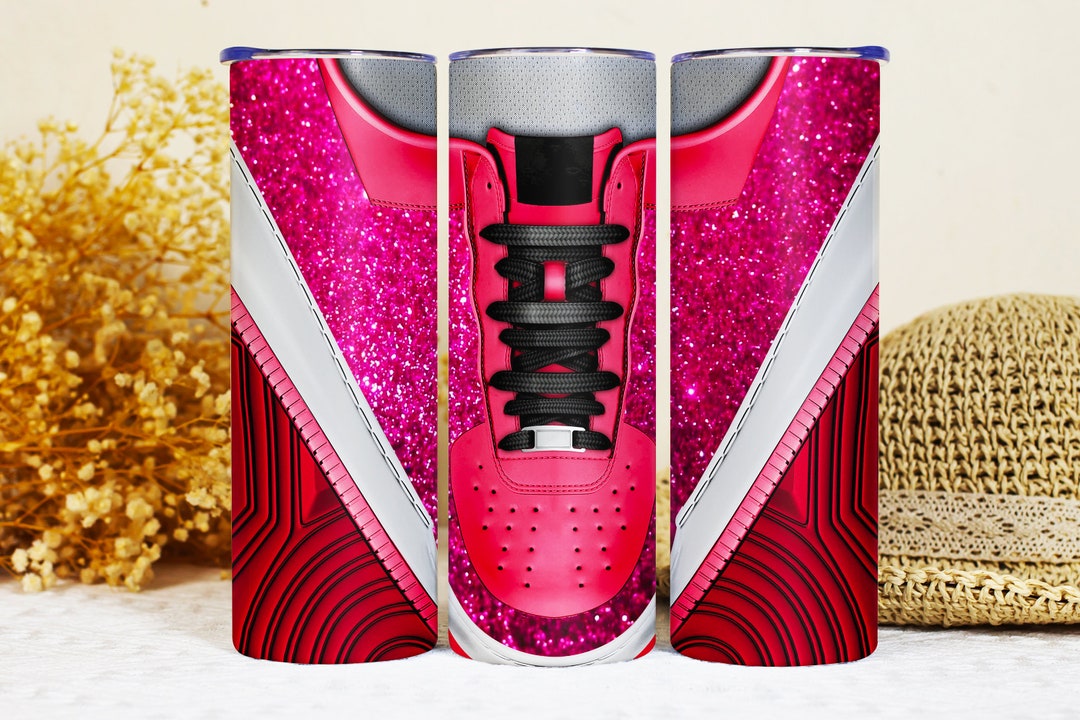 Glitter Kicks Sneaker Tumbler Wrap: 20oz Skinny Tumbler Sublimation ...