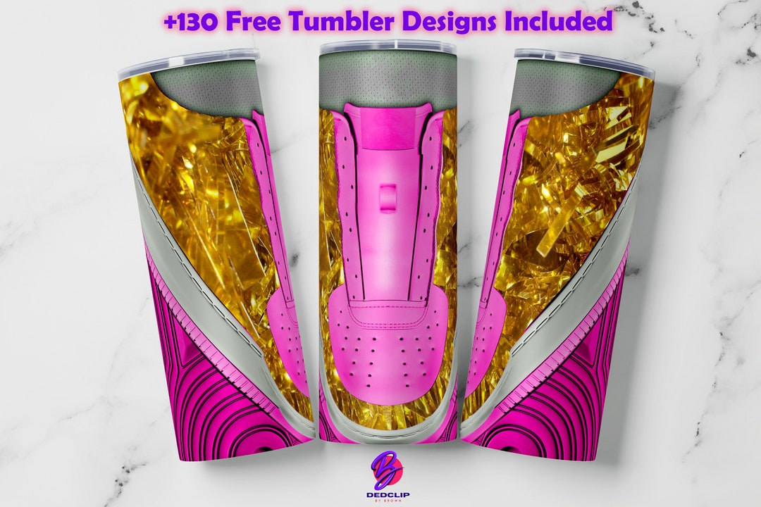 Glitter Kicks Sneaker Tumbler Wrap: 20oz Skinny Tumbler Sublimation ...