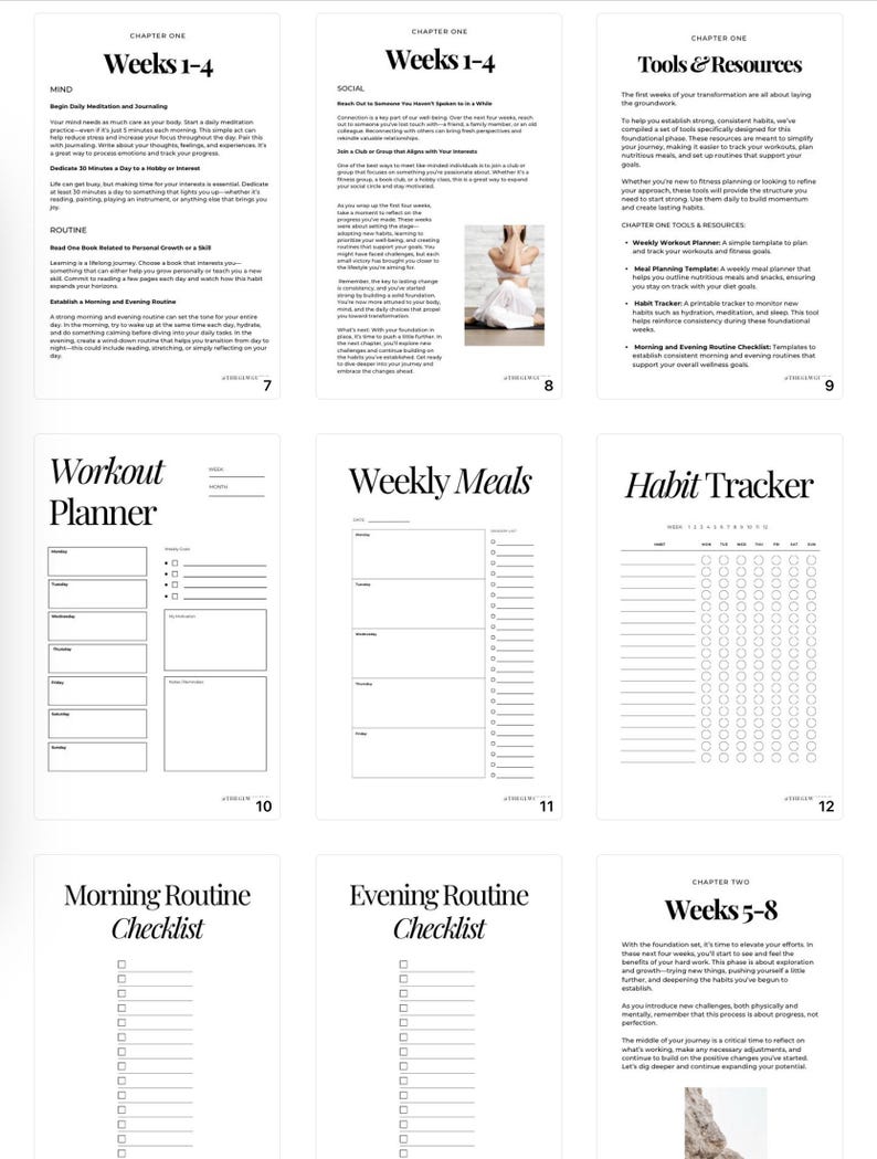 Glow up Guide 12-week Transformation Program Wellness, Fitness, & Self ...