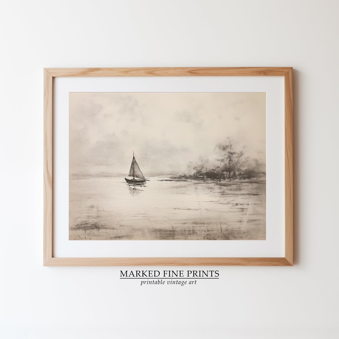 Printable Peace on A Lake, Pencil Drawing, Printable, Wall Art, Decor ...