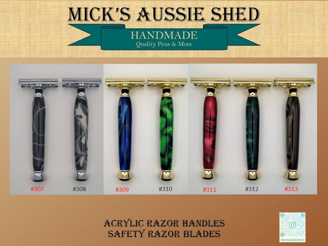 Handmade Acrylic Razor Handle Suits Safety Razor Blades Variety of ...