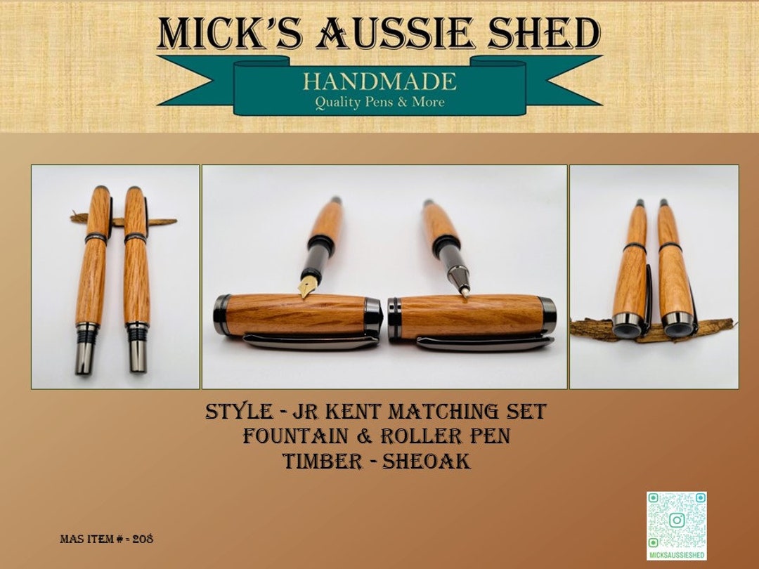 Handmade Pen Set - 'fountain Pen & Roller Pen' - Matching Sets ...