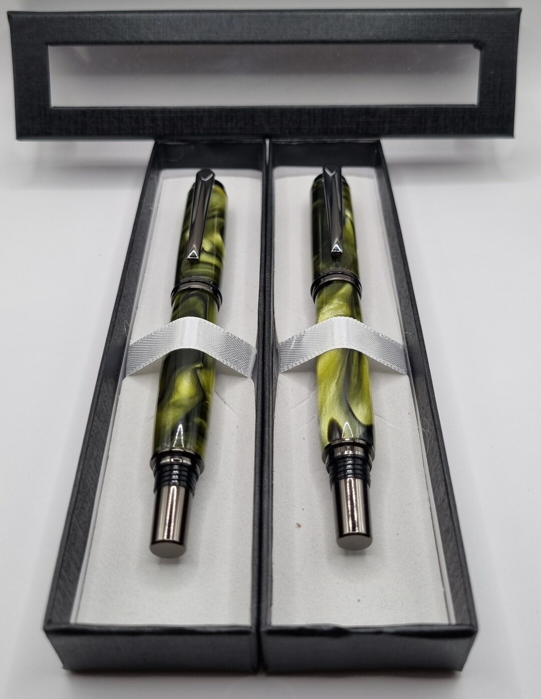 Handmade Pen Set Fountain Pen & Roller Pen Jr. Gentleman upgraded Black ...