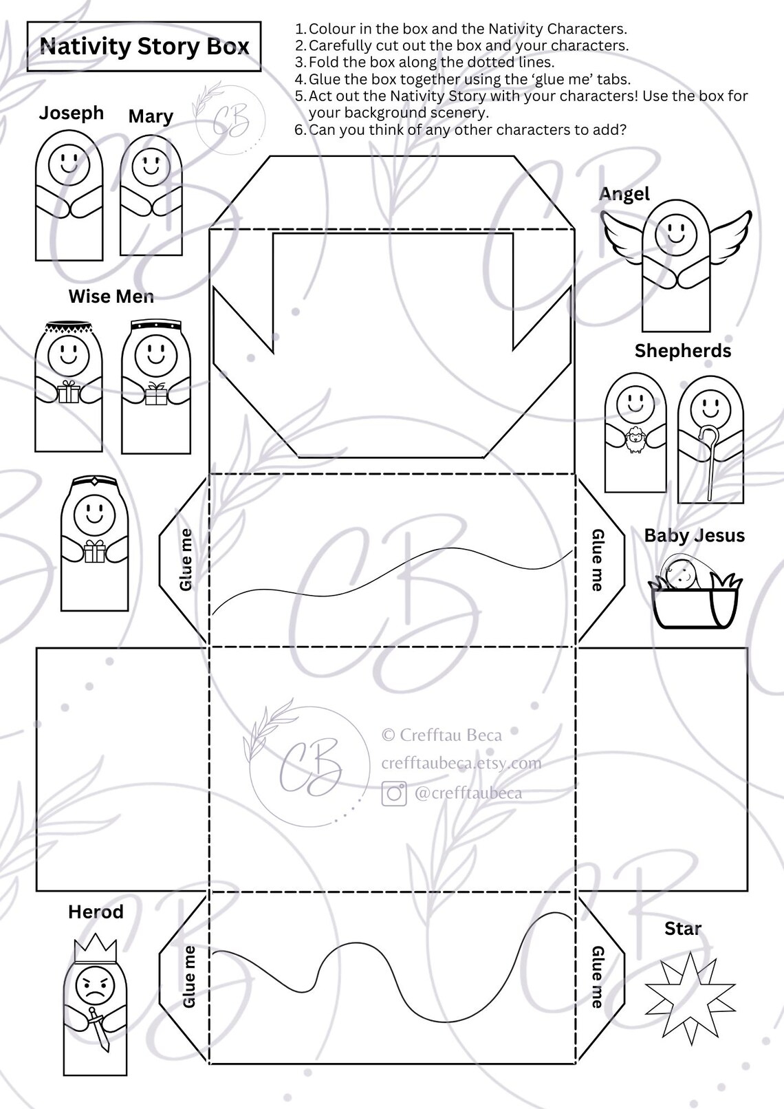 Nativity Story Box Template - Digital Download. Sunday School Resources ...