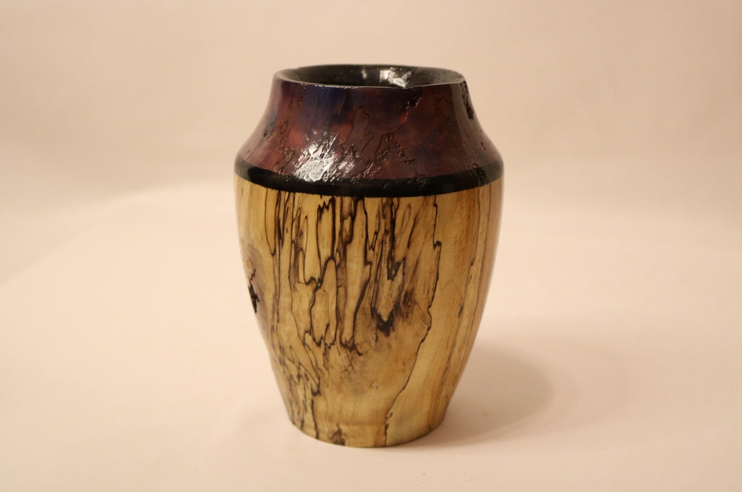 Elegant Spalted Ash Vase - Artisan Wood Turned Vase Home Decor - Etsy