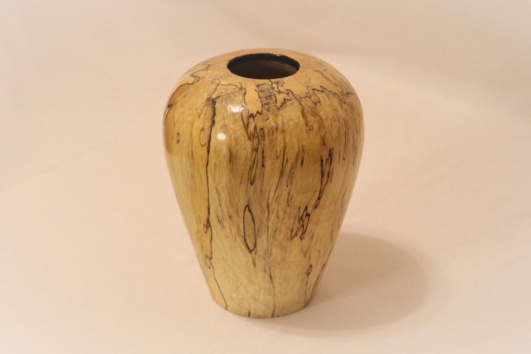 Handcrafted Spalted Ash Vase, Artisan Wood Turning, Decorative Wooden ...