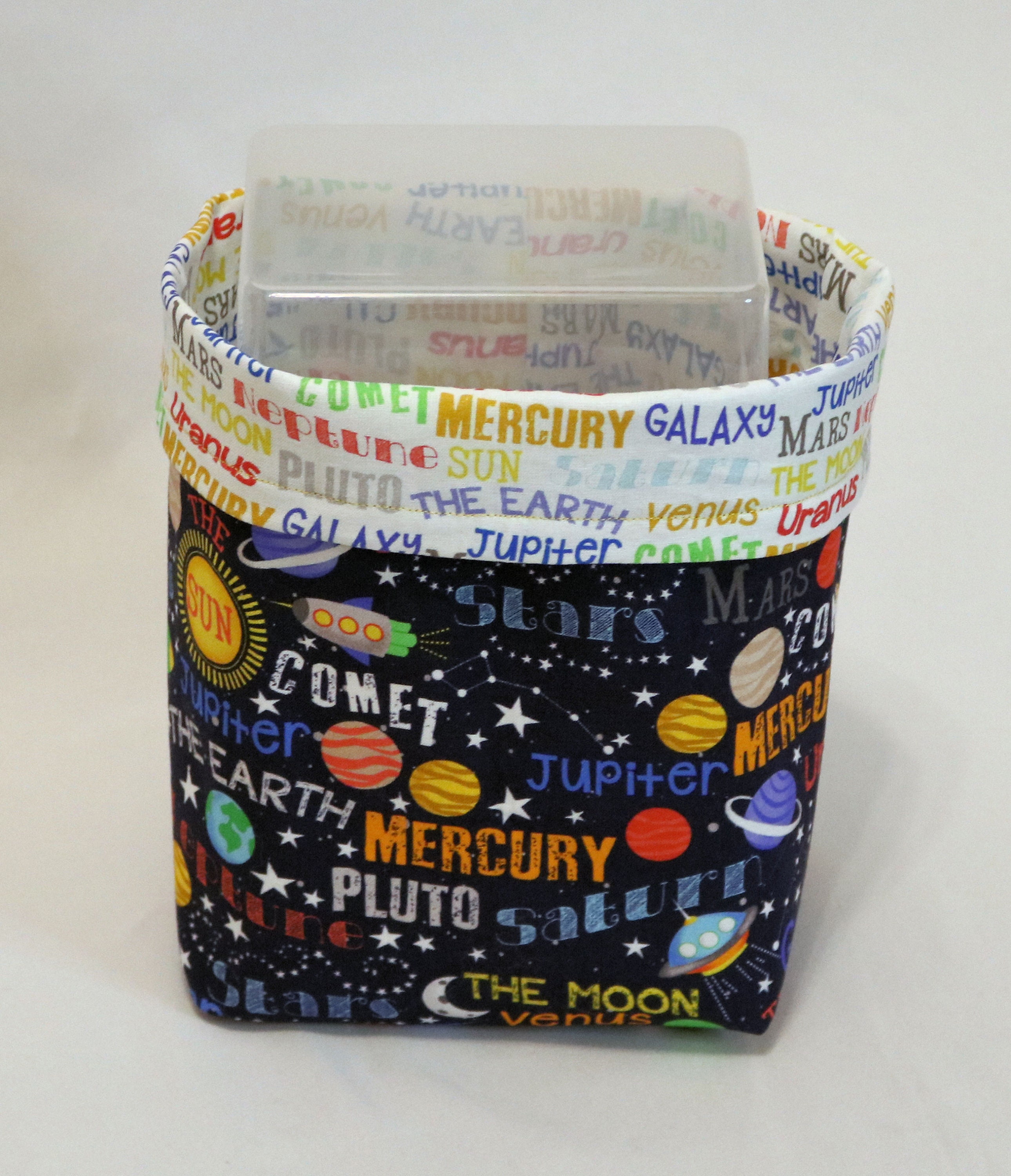 Galactic Fabric Cube Organizer - Space Theme Storage Bin for Nursery ...