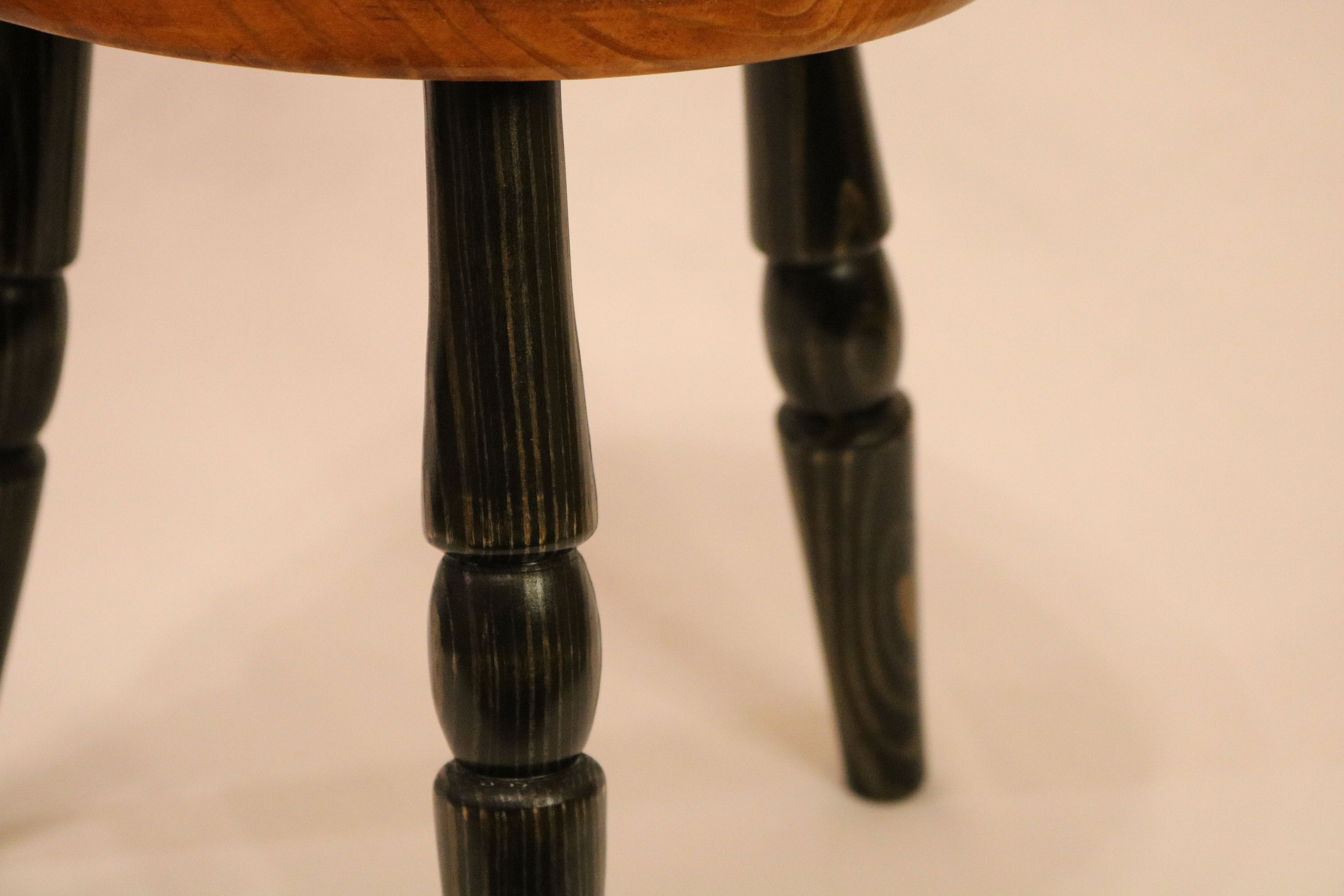 Vintage Style Three-legged Wood Milk Stool - Handmade Furniture Piece ...