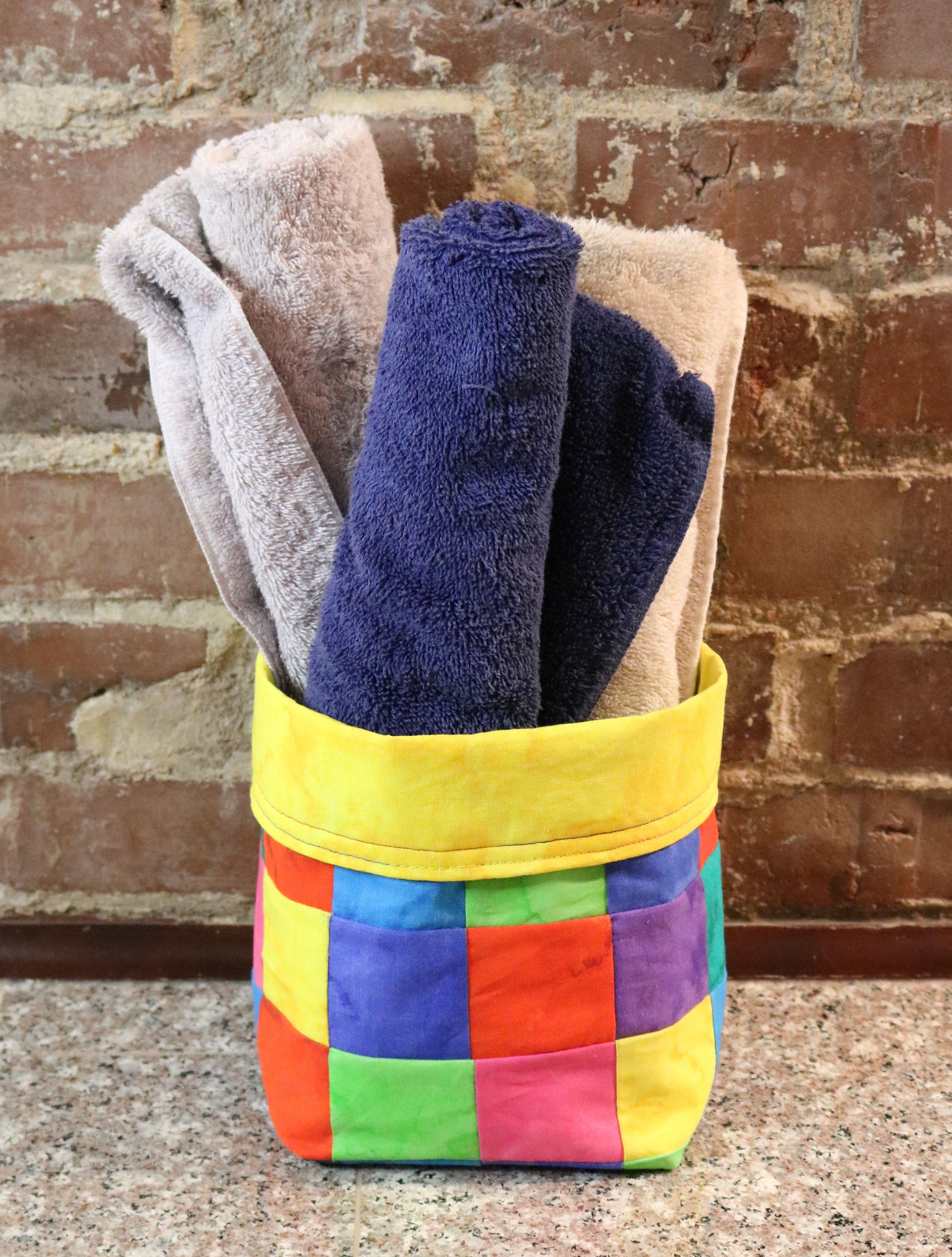 Colorful Fabric Bucket - Nursery Storage Bins, Fabric Cubes Bins ...
