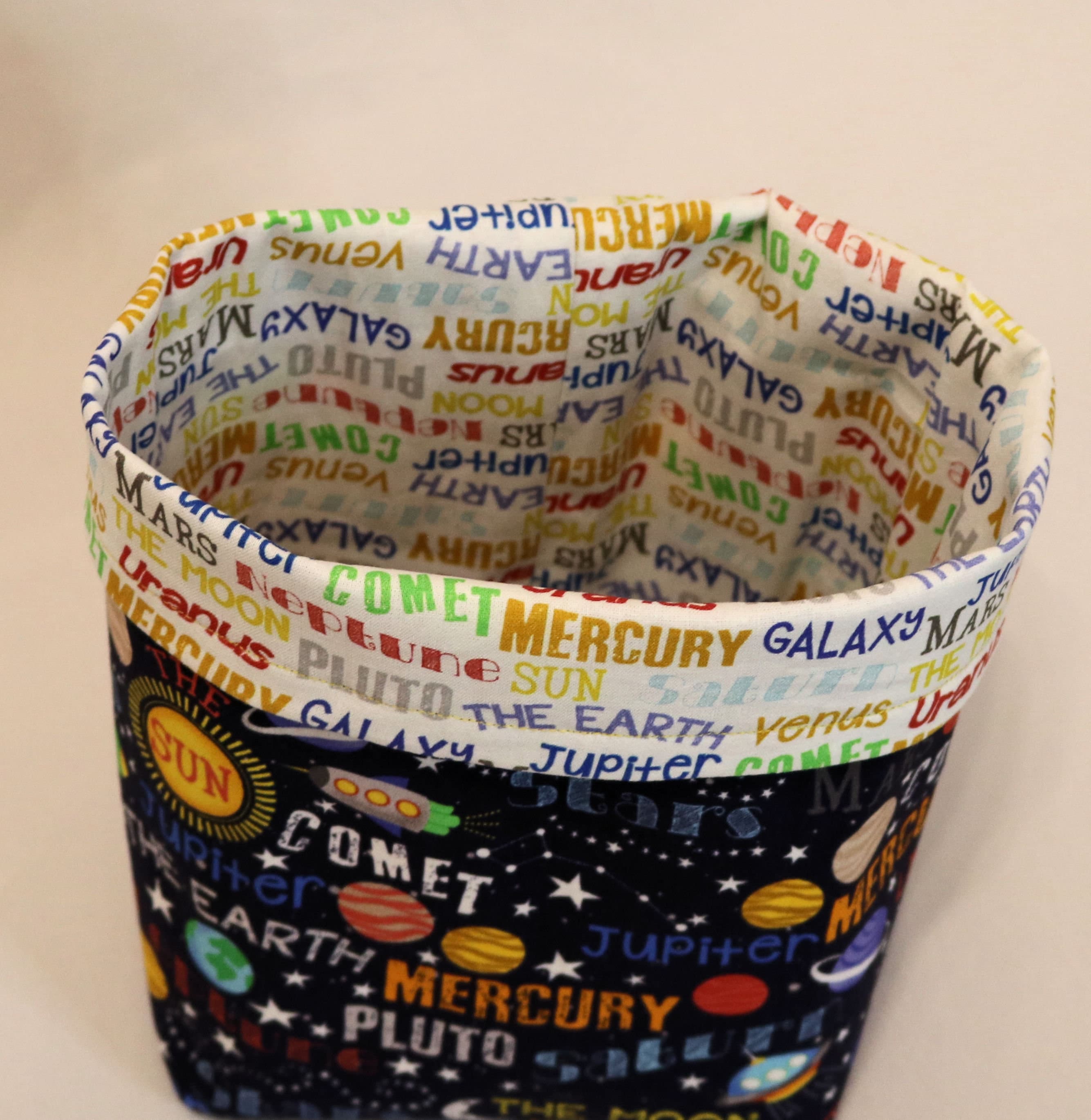 Galactic Fabric Cube Organizer Space Theme Storage Bin for Nursery ...