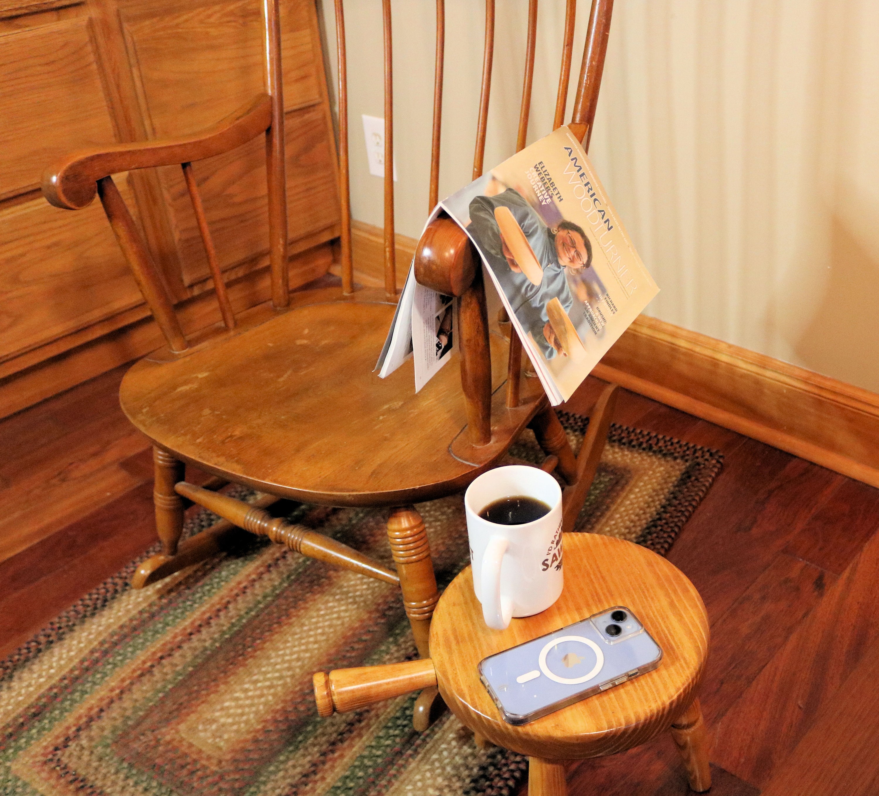 Vintage Style Three-legged Wood Milk Stool - Handmade Furniture Piece ...