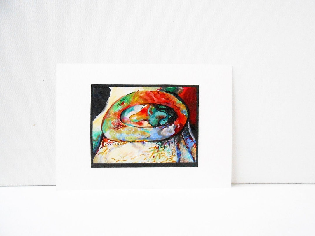 Original Abstract Nest Small Painting Hand-painted Postcard Art Bird ...