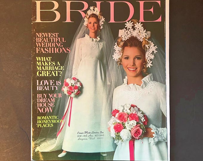 Modern Bride Magazine- Fall 1969 Vintage Wedding Fashions Bridal ...