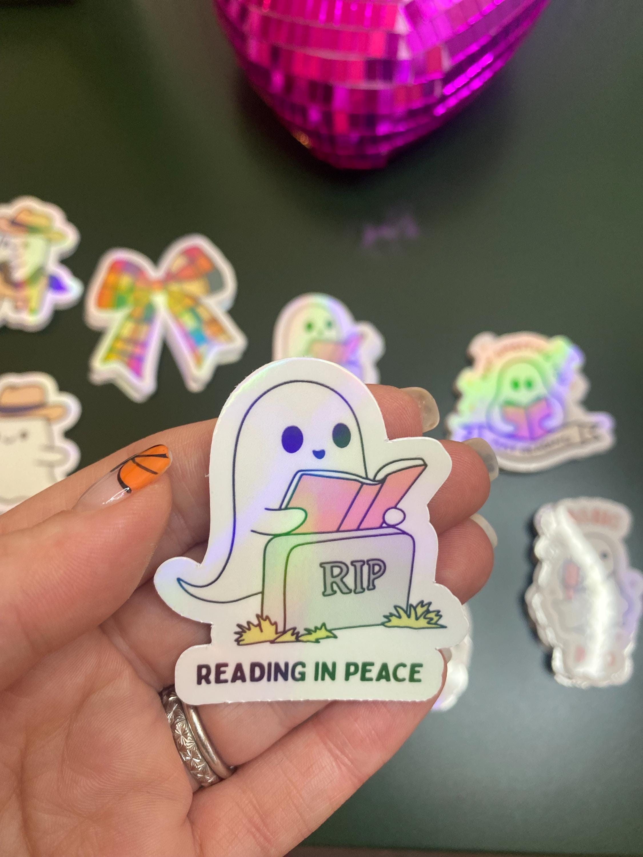 Reading in Peace Holographic Sticker - Etsy