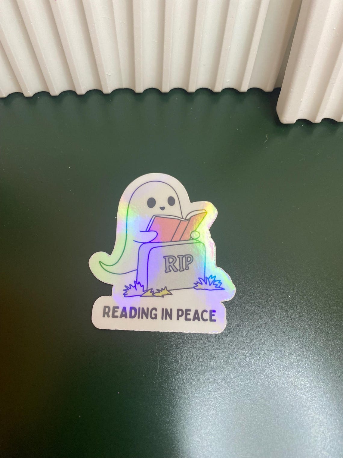 Reading in Peace Holographic Sticker - Etsy