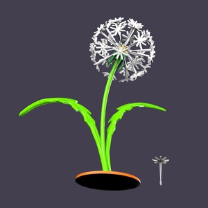 Dandelion in Low Poly Style Stl Digital File - Etsy