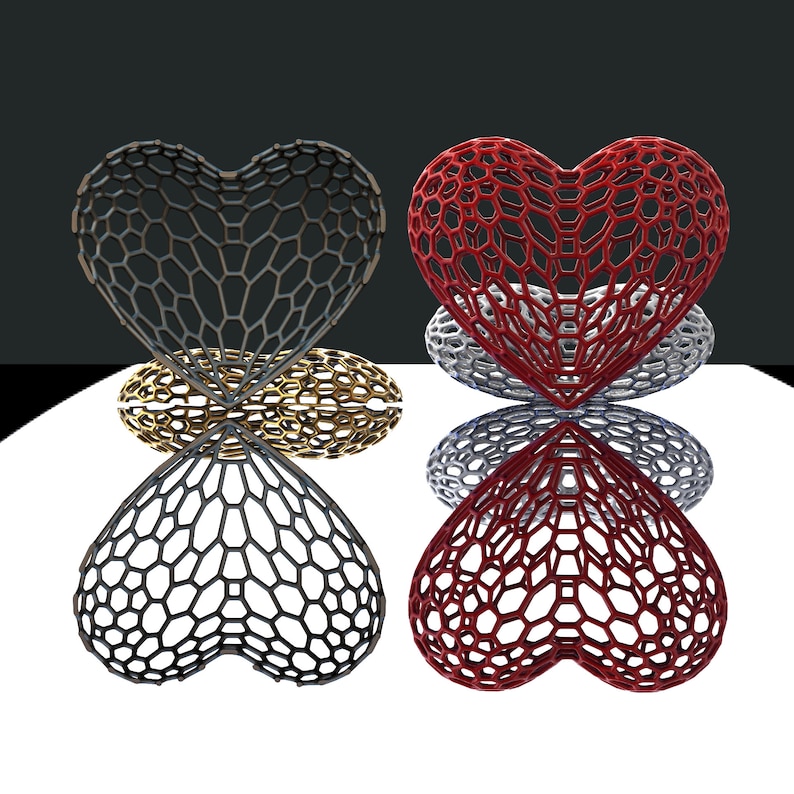 Heart in 3d Voronoi Style Stl - Etsy