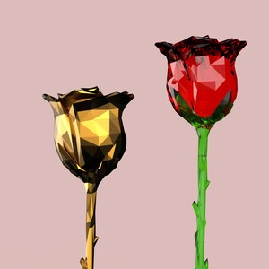 3D Printing Rose Lowpoly Digital Printable Stl File - Etsy