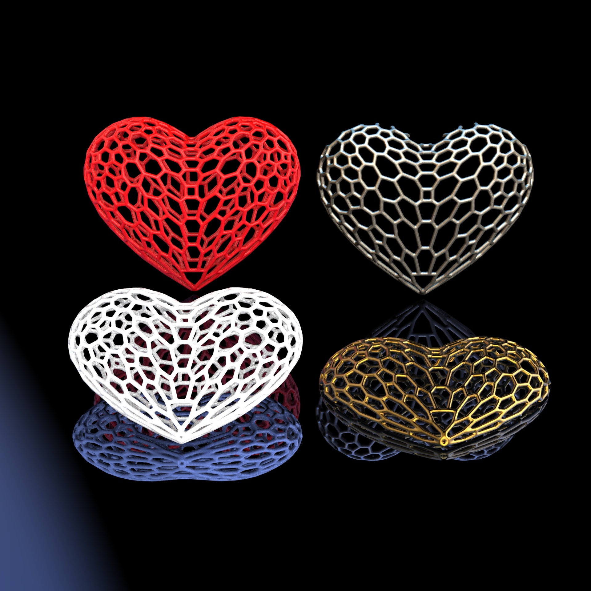 Heart in 3d Voronoi Style Stl - Etsy