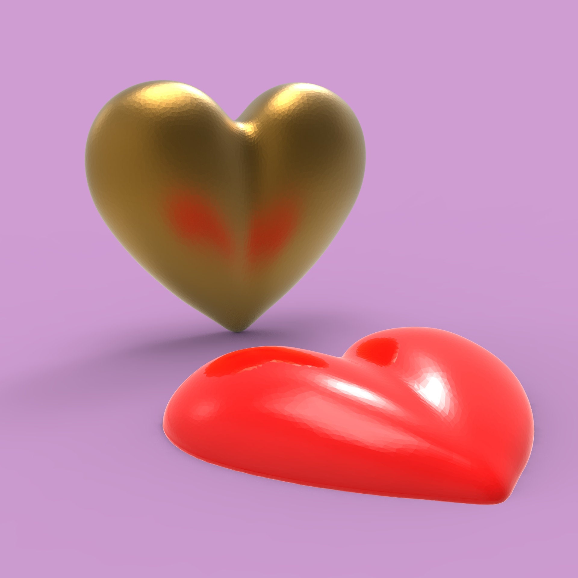 Volumetric Heart and Half Heart Stl Digital File - Etsy