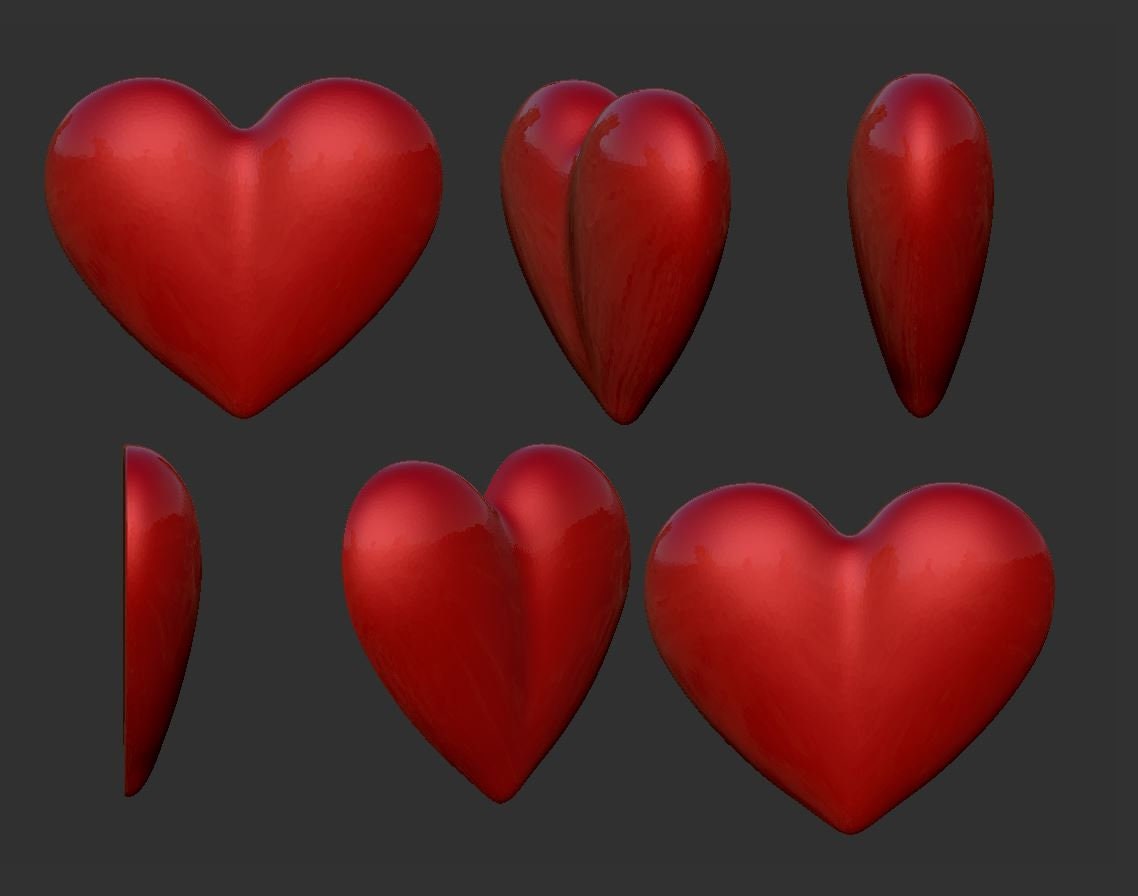 Volumetric Heart and Half Heart Stl Digital File - Etsy