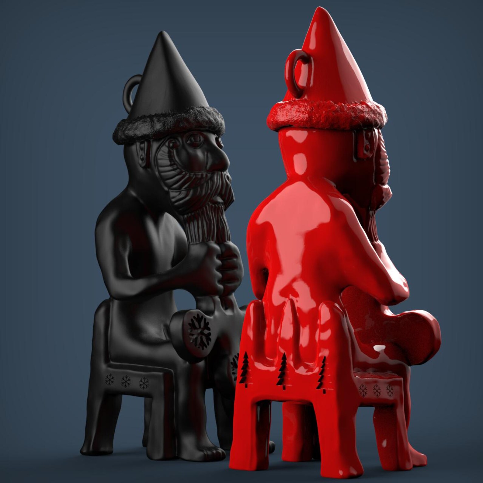 Scandinavian Figurine of Thor in Santa Claus Costume STL Digital File ...